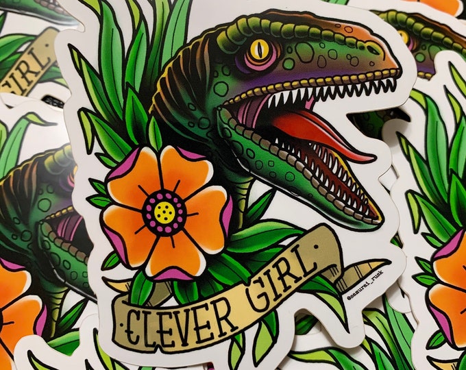 Clever Girl Sticker - Vinyl Sticker - Tattoo Flash - Etsy