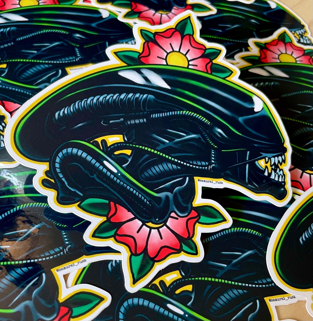 Alien - Xenomorph - Large Vinyl Sticker - Tattoo Flash - Etsy
