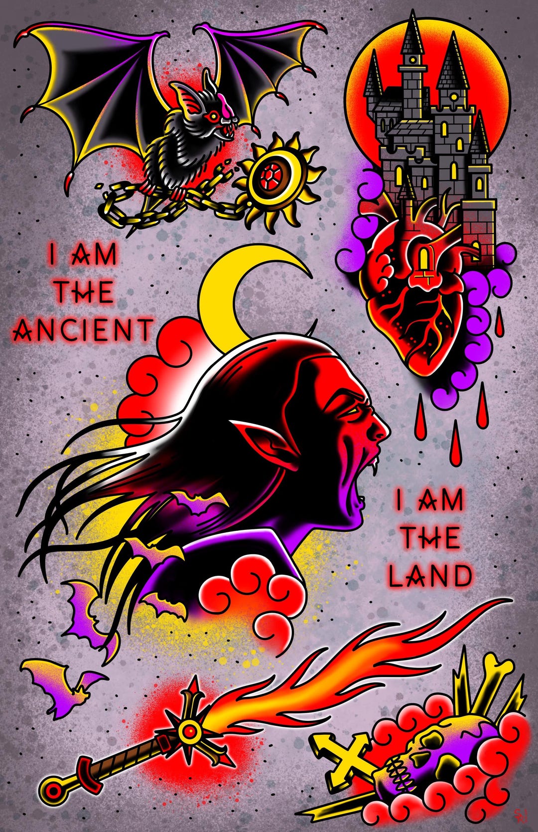 Into the Mists (strahd) - D&D/DND - Tattoo Flash Sheet - Art Print - Etsy