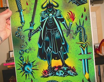 Strahd D&D/DND Tattoo Flash Sheet Art Print - Etsy