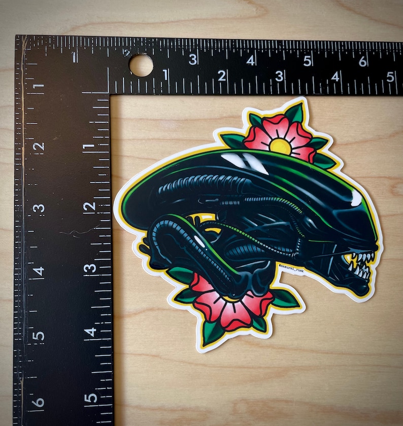 Alien Xenomorph Large Vinyl Sticker Tattoo Flash - Etsy