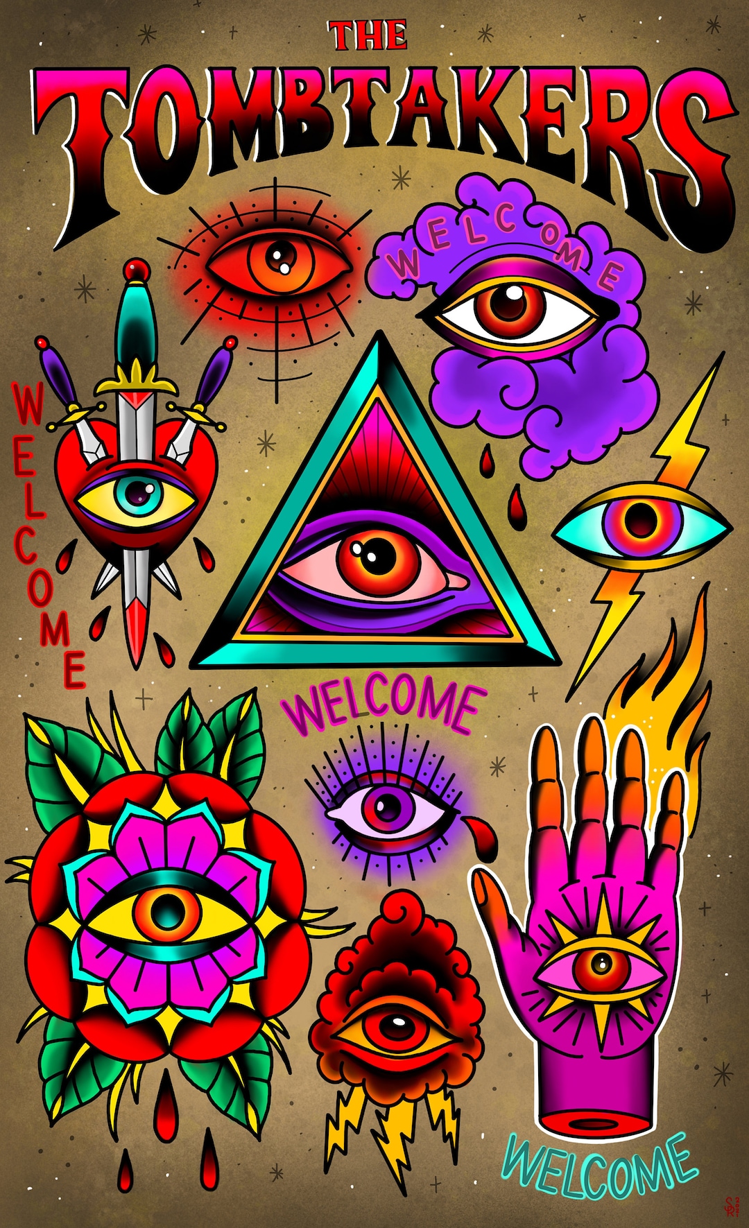 The Tombtakers (critical Role) - Tattoo Flash Sheet - Art Print - Etsy