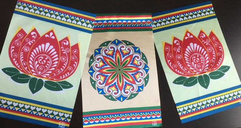 Set of 3 Ethnic Pattern Flags - Etsy