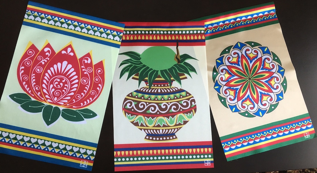 Set of 3 Ethnic Pattern Flags - Etsy