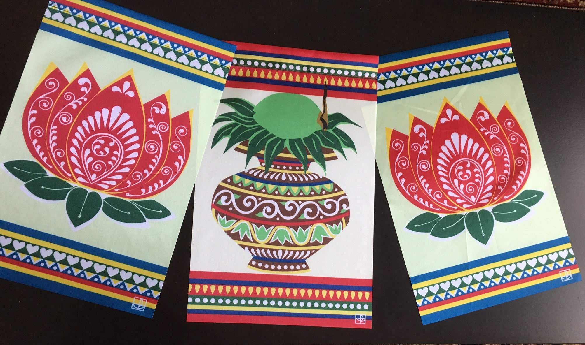 Set of 3 Ethnic Pattern Flags - Etsy