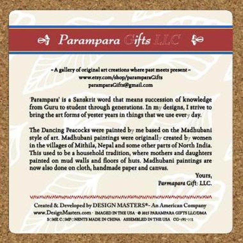 Porcelain Tiles With Handpainted Madhubani Peacocks - Etsy