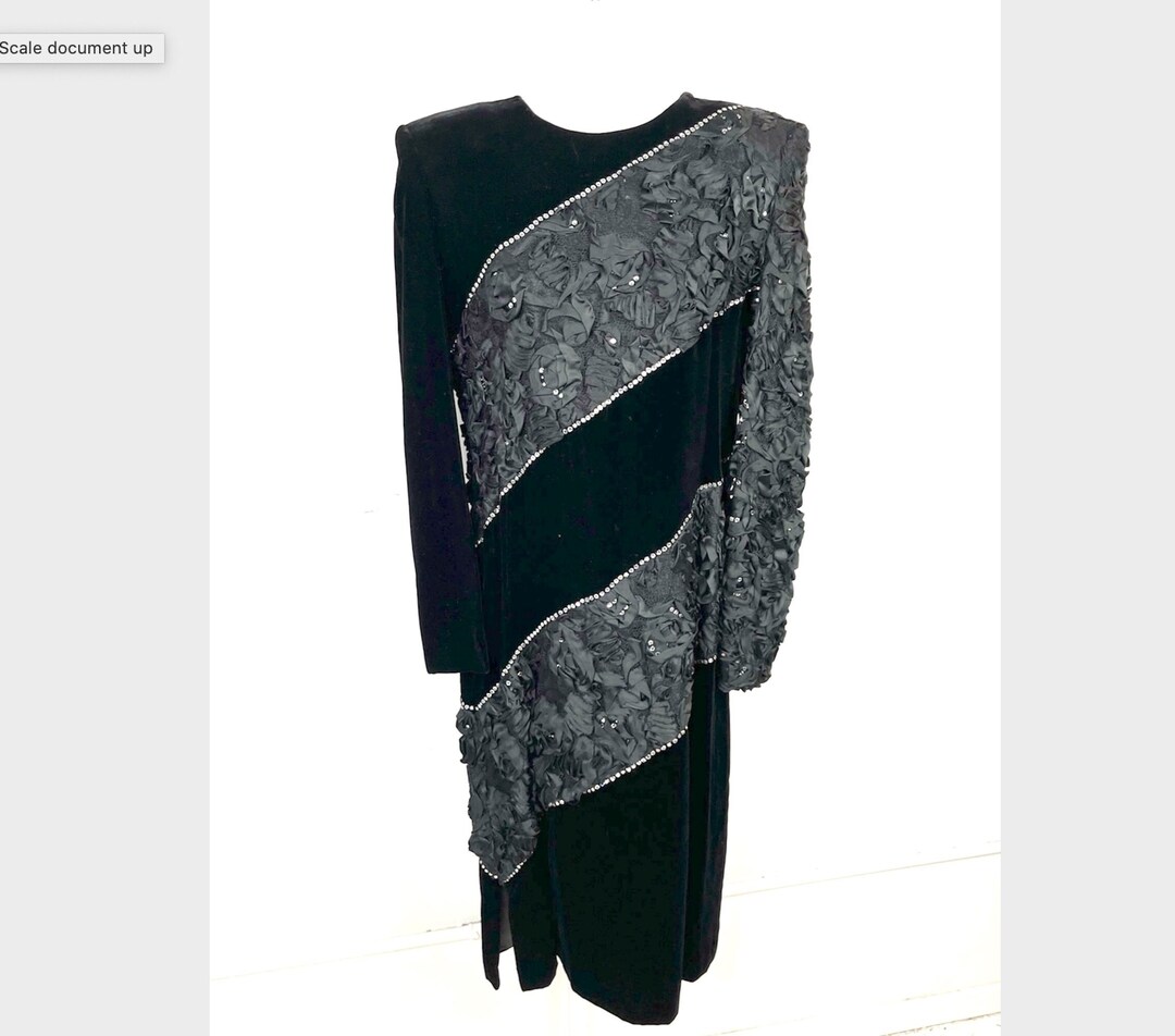 Vintage Patricia Rhodes Designer Party Dress Size 4 Floral Velvet ...