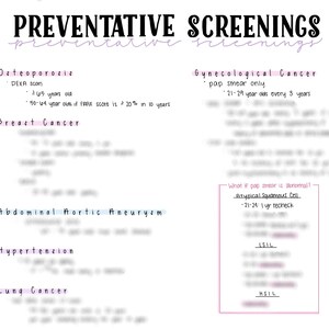 Preventative Screening Guide - Etsy