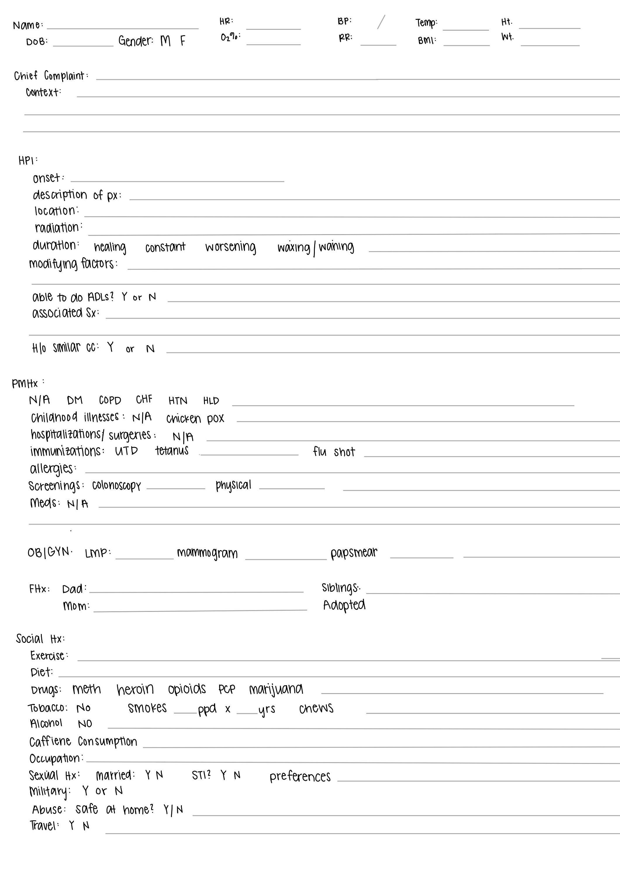 SOAP Note Outline - Osce/osler/clinical Guide for Medical Students - Etsy