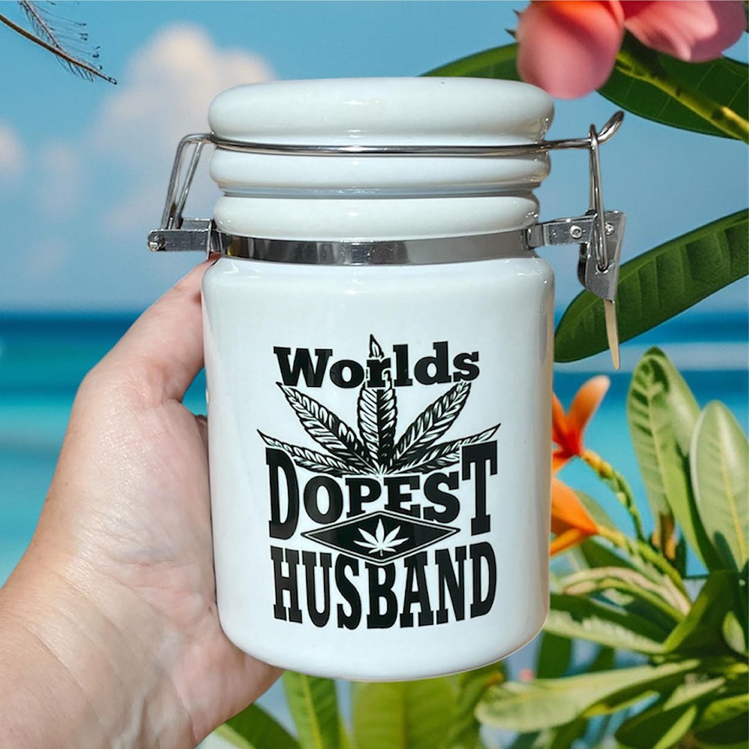 World's Dopest HUSBAND Ceramic 14oz Weed Stash Jar / Mary Jane / Snoop ...