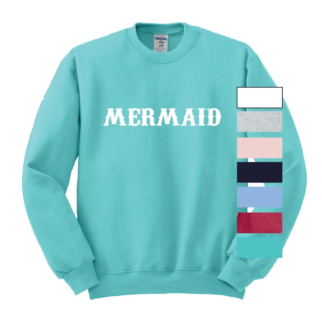 Mermaid Crewneck Beach Shirt the Little Mermaid Crew Neck Ocean ...