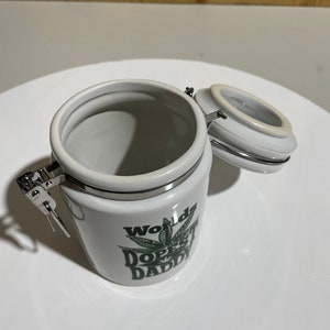 World's Dopest Daddy Ceramic 14oz White Sublimation Weed Stash Jar Mary ...