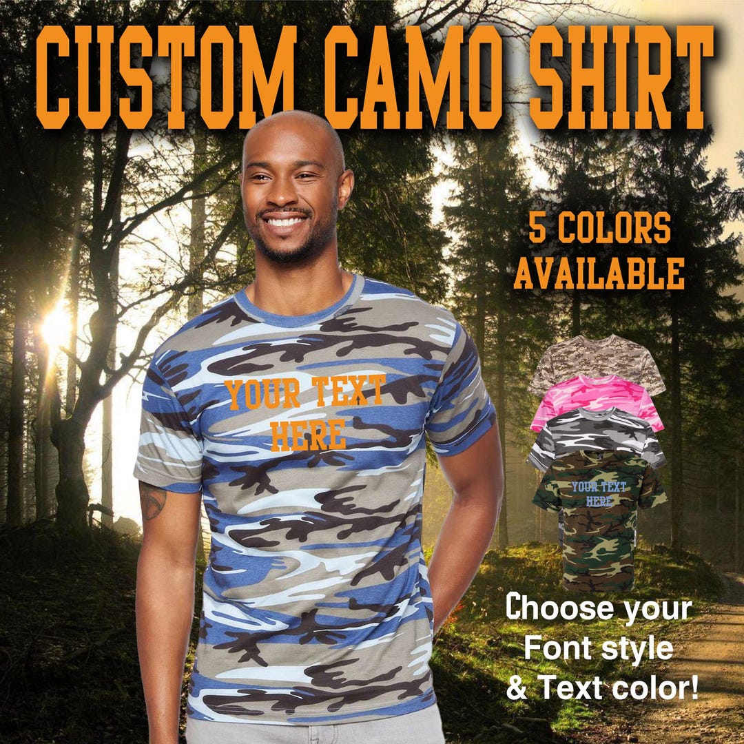 Custom Camo T-shirt / Personalized Text / Outdoor / Camouflage ...