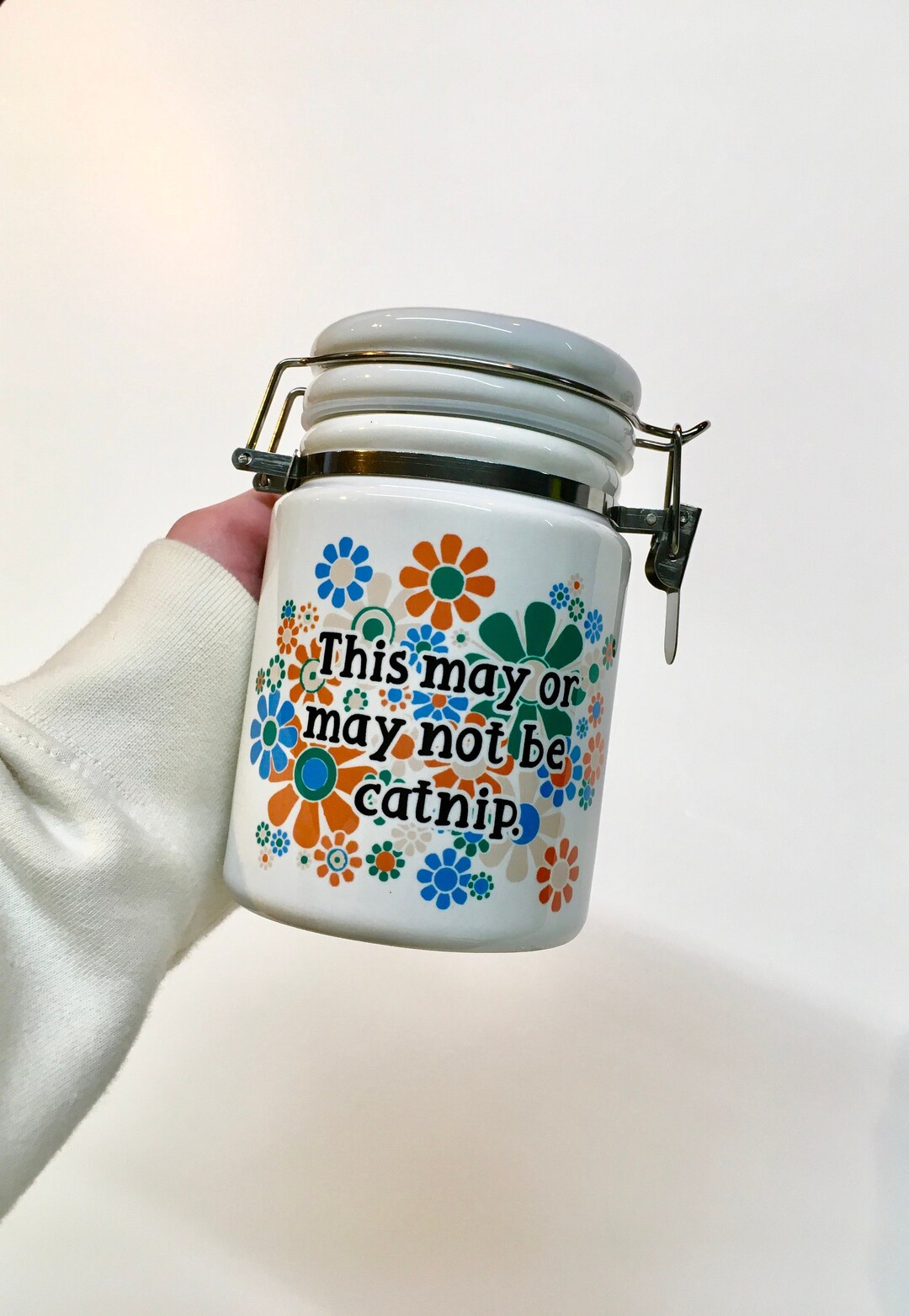 This May or May Not Be Catnip Stash Jar 14oz White Sublimation Groovy ...