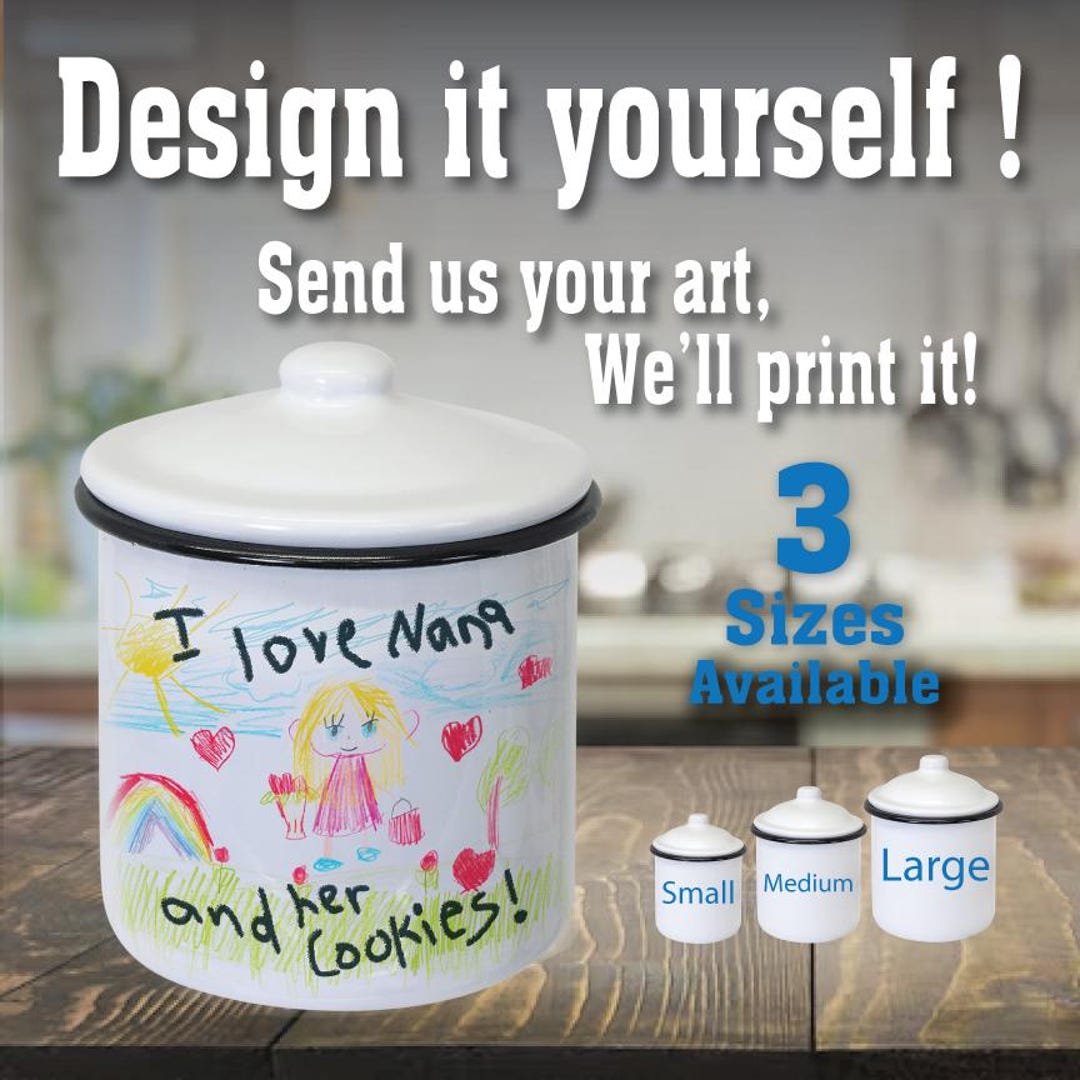 Customize Your Canister With Lid Using Your Own Art, Child's Art, Photo ...