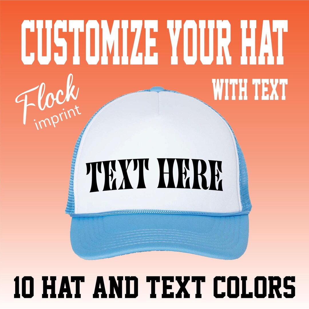 Custom Flock Print Trucker Hats, Personalized Party Hats, Bachelorette ...