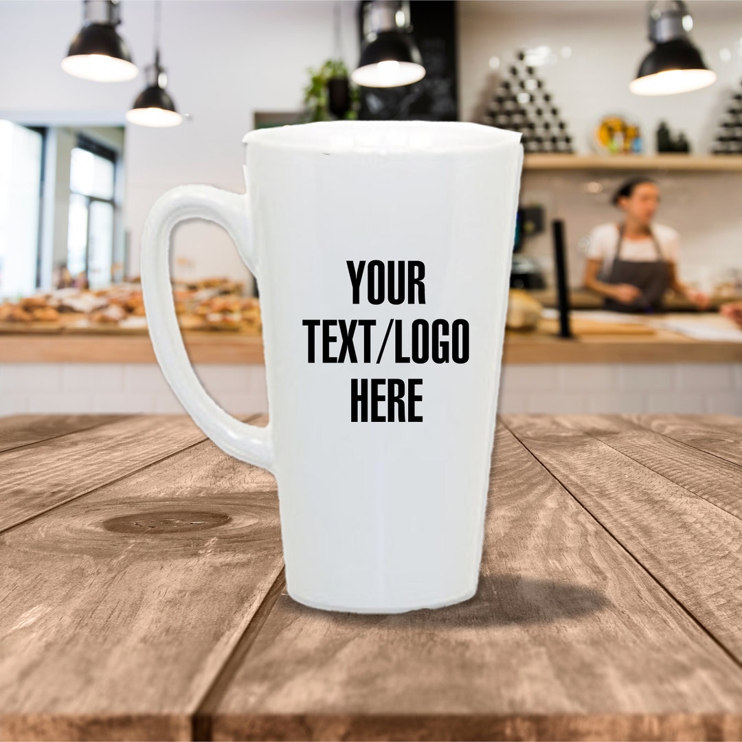Personalized 17oz. Ceramic Latte Mug White With Handle - Add Your Own ...
