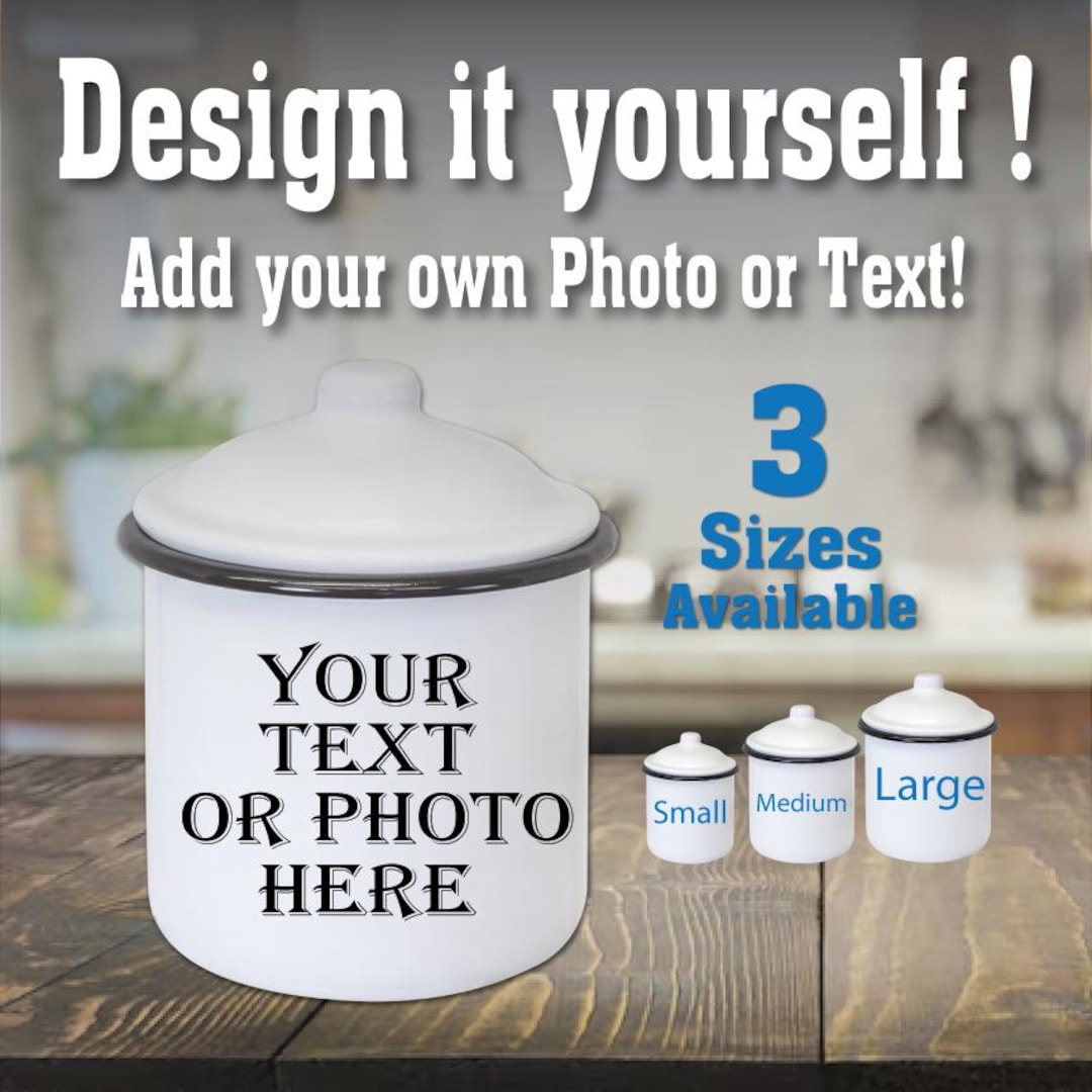 Customize Your Canister With Lid Using Your Own Photo, Art, Child's Art ...