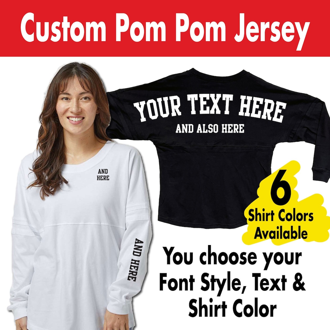 BOXERCRAFT Custom Pom Pom Jersey /personalized Billboard Shirt /spirit ...