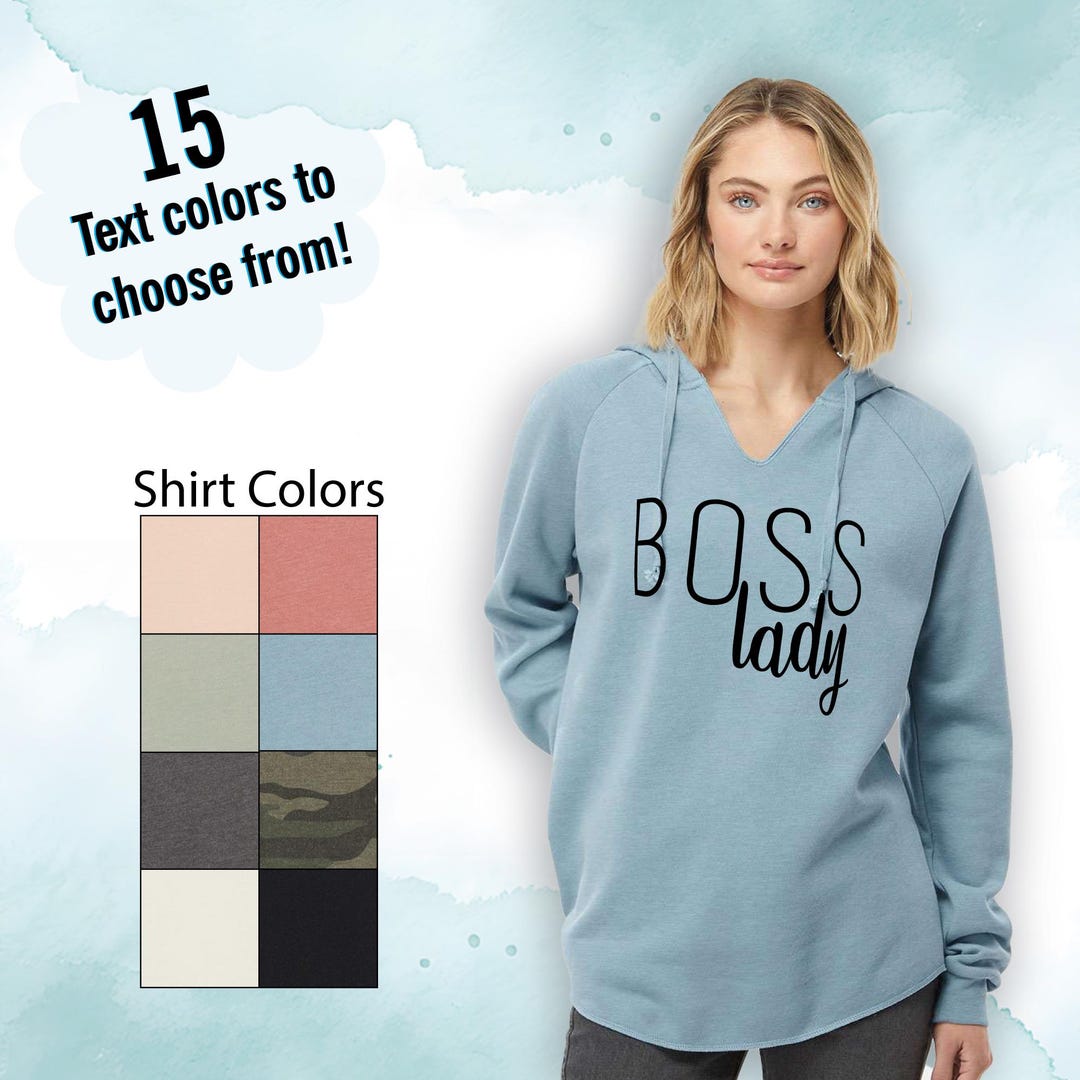 Boss Lady Women's Lightweight California Wavewash Hooded Pullover ...