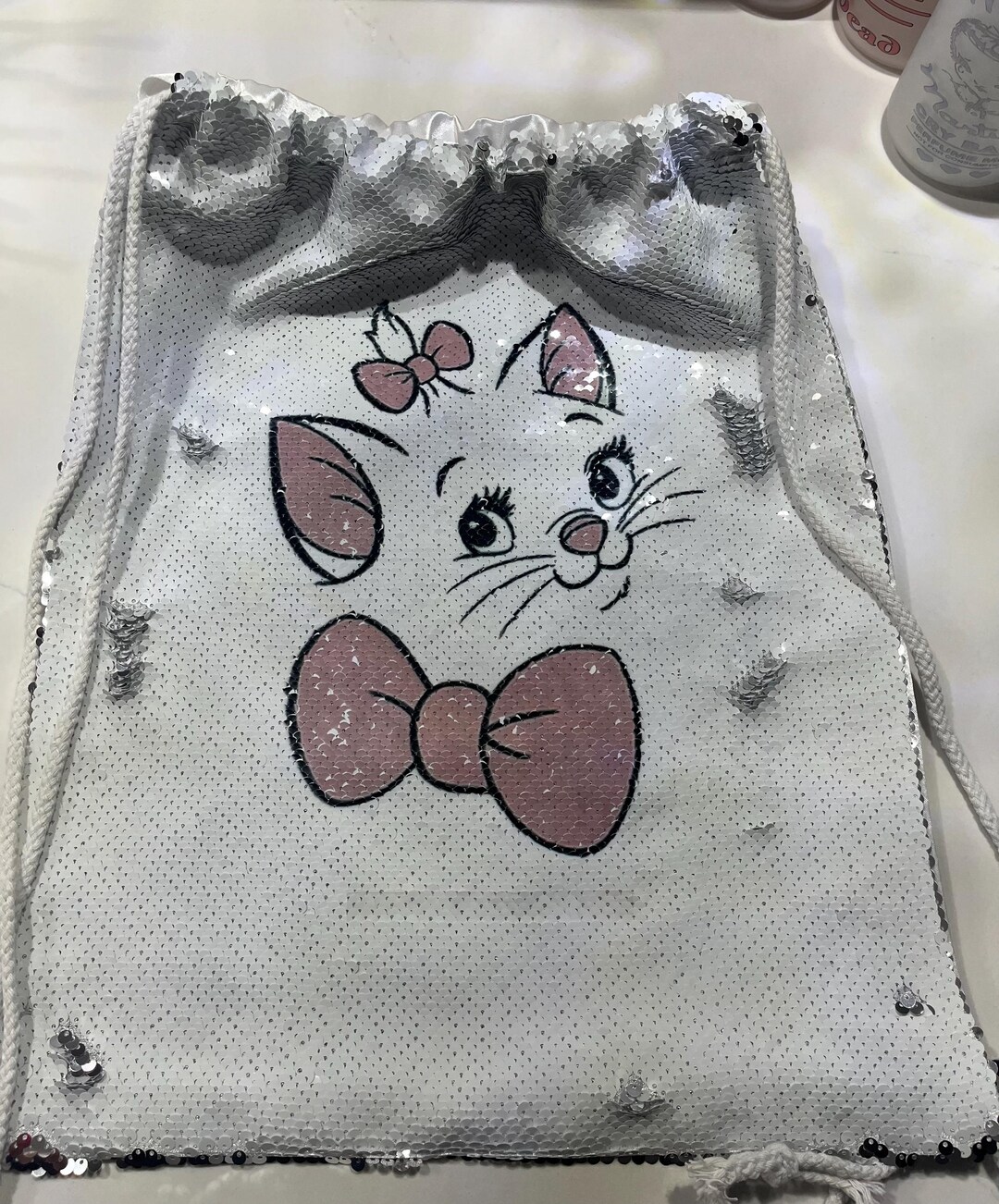 Marie the Cat Backpack Drawstring Bag - Etsy