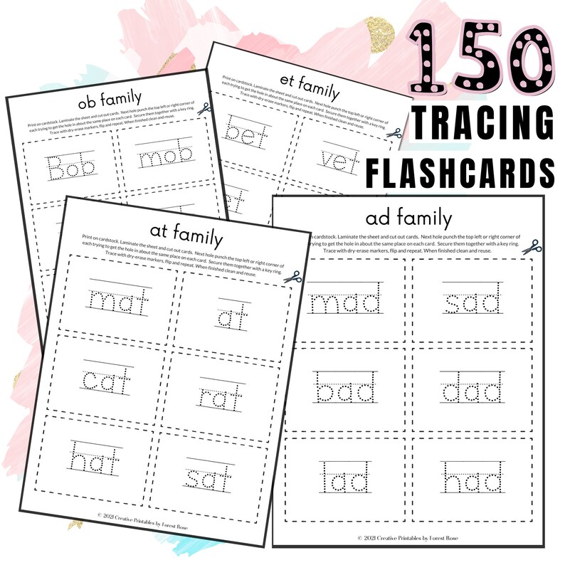 Word Family Tracing Printable Pack - Etsy