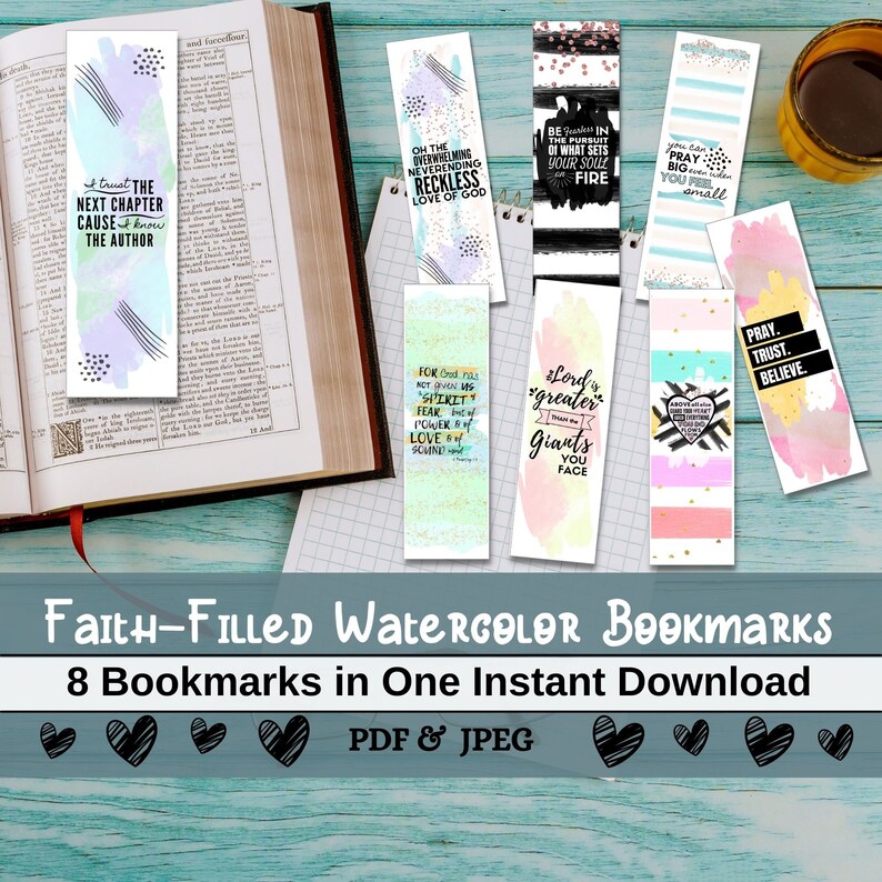 Printable Faith-filled Bookmarks With Scripture and Inspirational ...