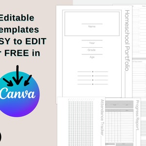 EDITABLE Homeschool Portfolio Pages - Printable Canva Template ...