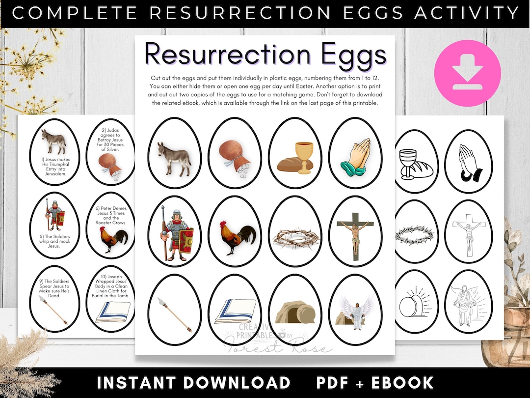 RESURRECTION Eggs Printable, Easter Bible Games, Easter Printable Game ...