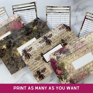 Vintage Bee Printable Cash Envelopes | Cash Envelope Inserts | Money ...