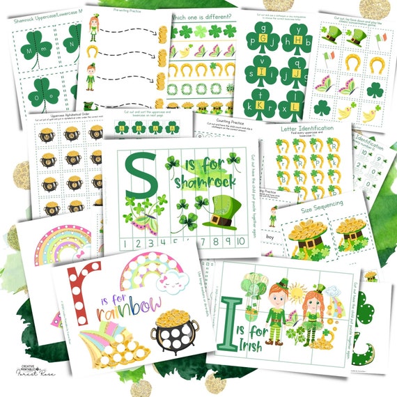 St. Patrick's Day Preschool Pack Preschool Worksheets | Etsy