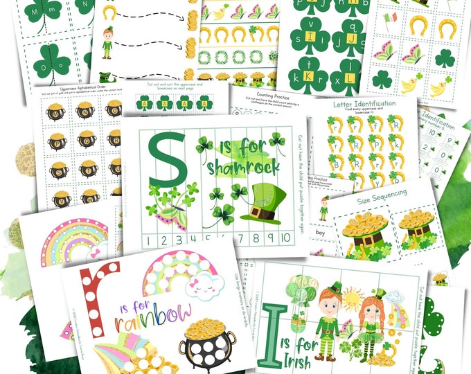 St. Patrick's Day Preschool Pack Preschool Worksheets Saint Patrick's ...