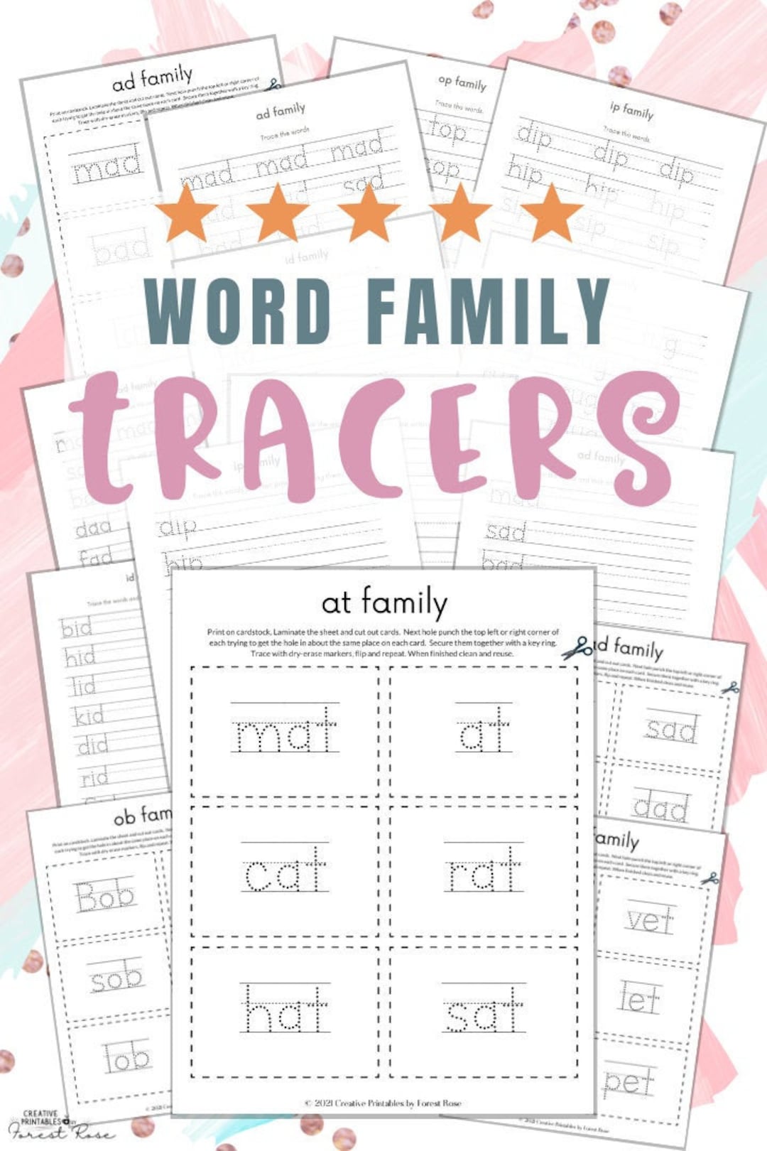 Word Family Tracing Printable Pack - Etsy