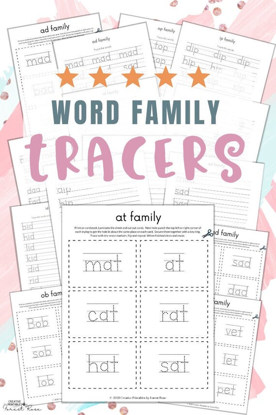 Word Family Tracing Printable Pack | Etsy