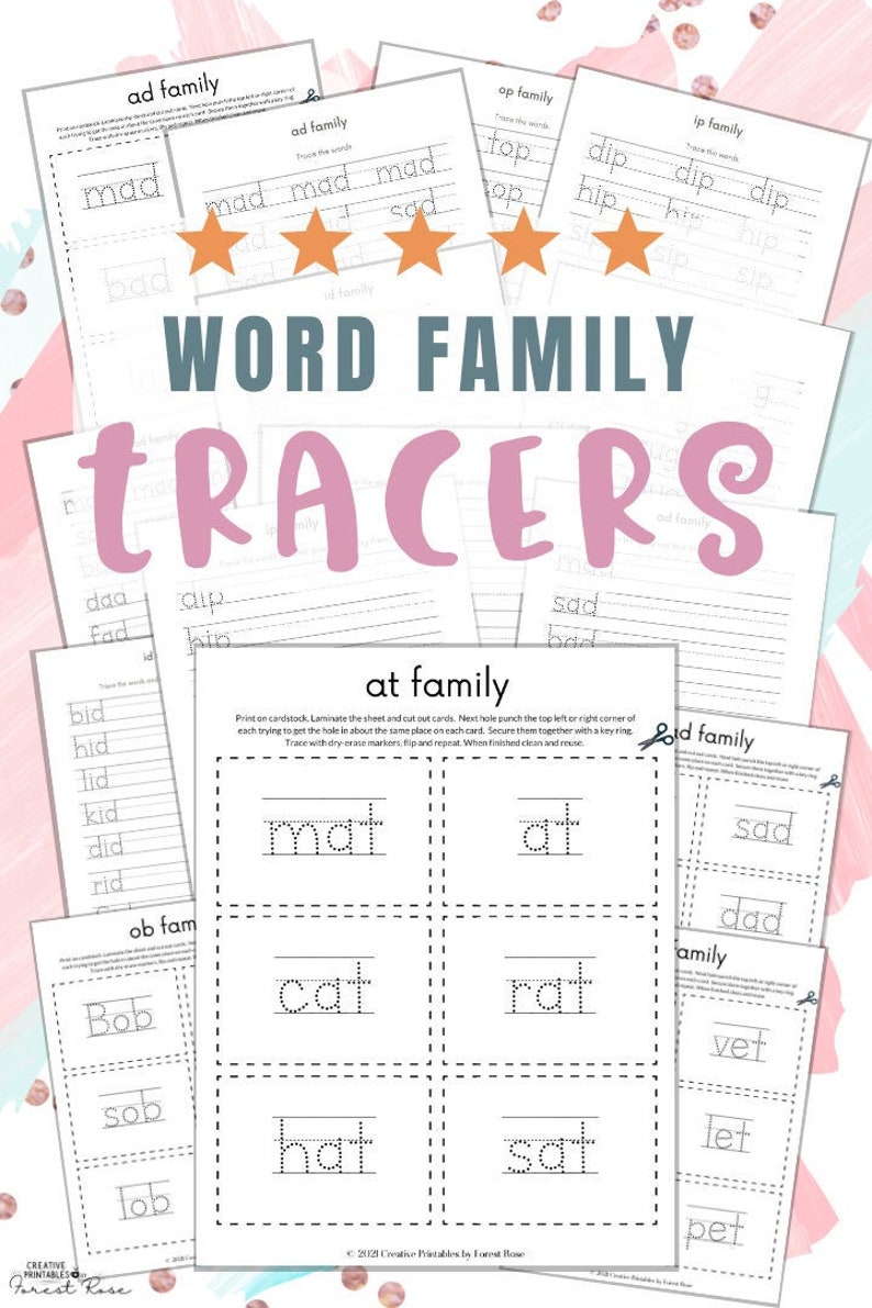 Word Family Tracing Printable Pack - Etsy