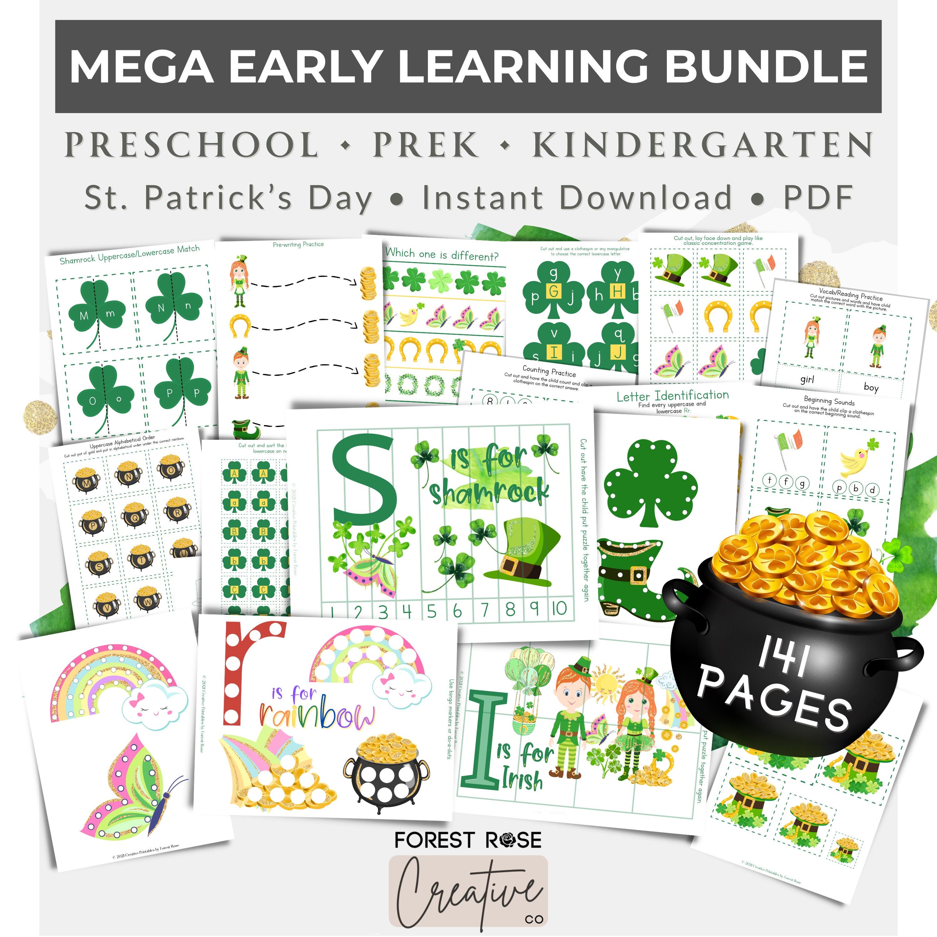 St Patrick’s Day Early Learning Bundle Printable Alphabet Number ...