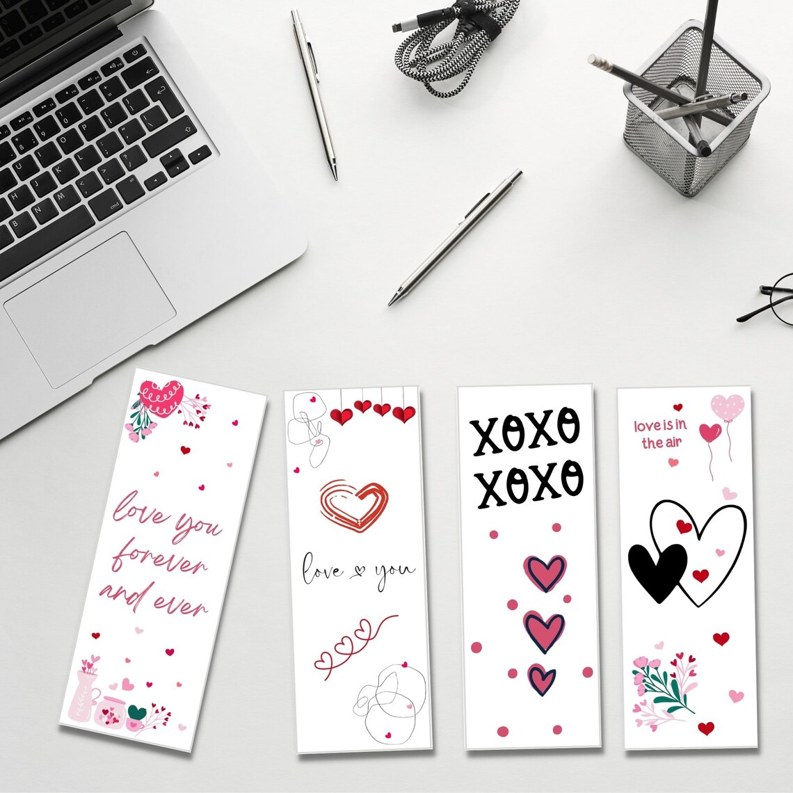 Valentine's Day Bookmarks Printable Bundle, Printable Valentine's Day ...