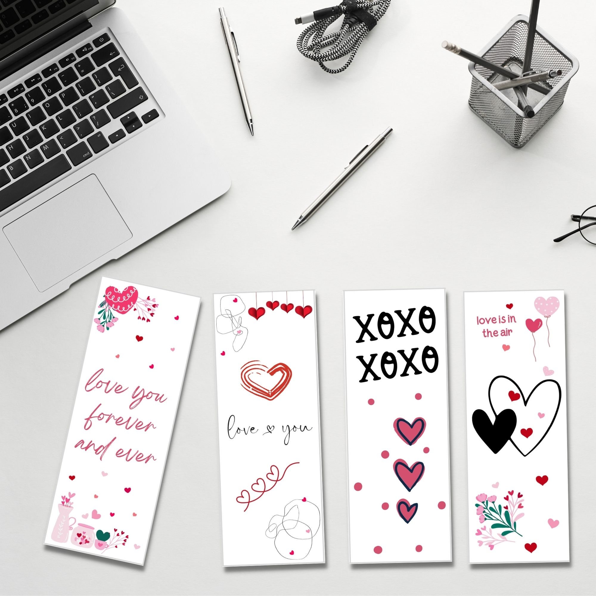 Valentine's Day Bookmarks Printable Bundle, Printable Valentine's Day ...