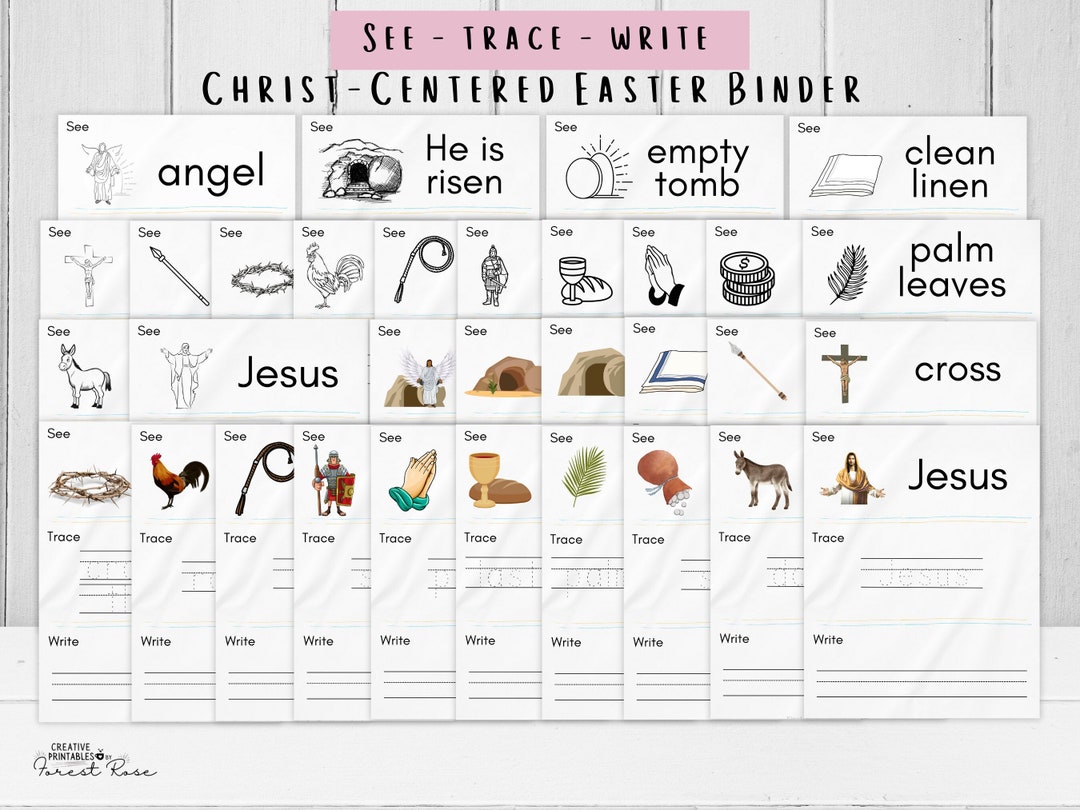 Christ-centered Easter Words Tracing Binder, Easter Printables for ...