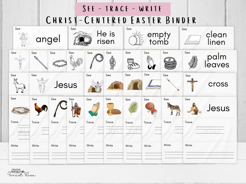Christ-centered Easter Words Tracing Binder Easter Printables - Etsy