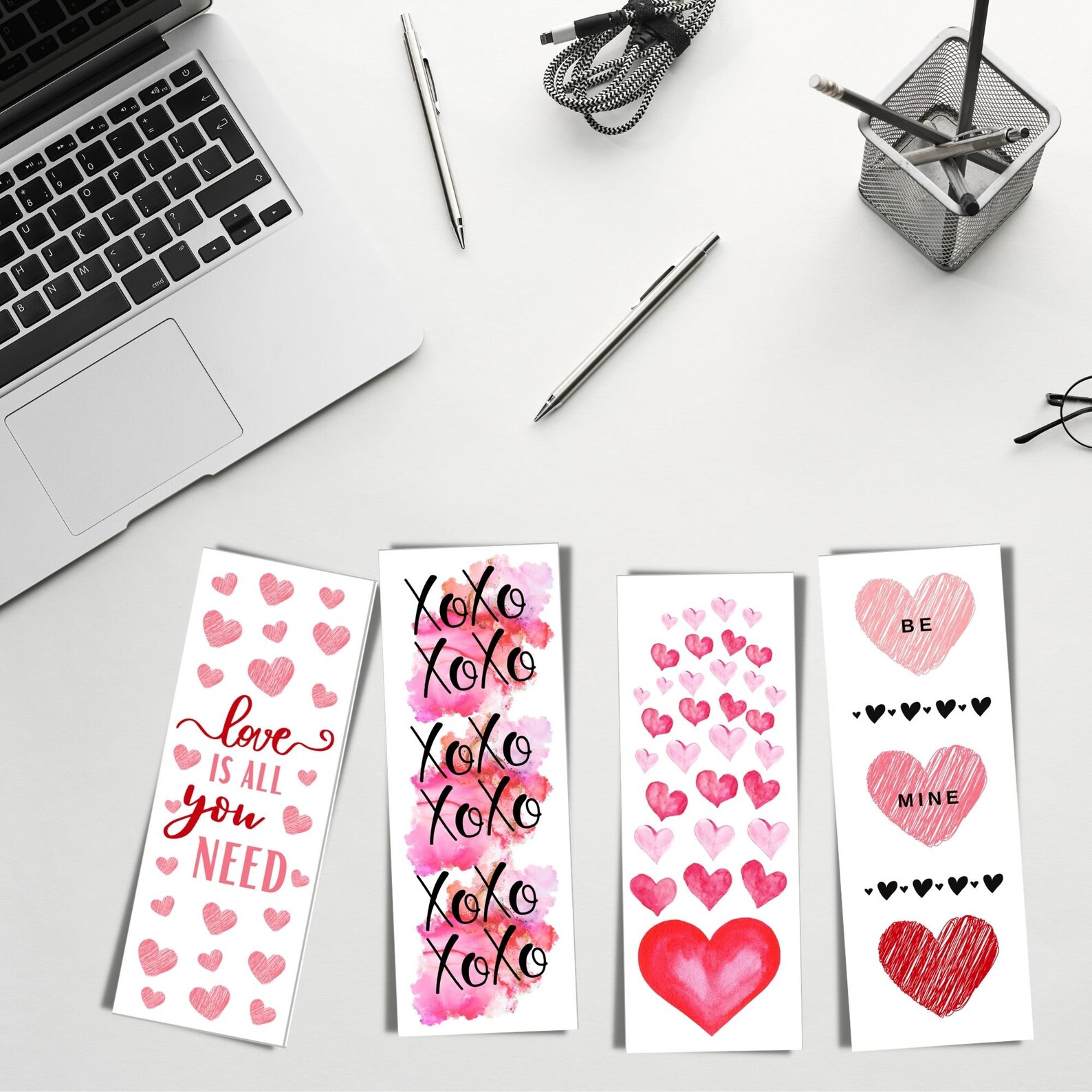 Valentine's Day Bookmarks Printable Bundle, Printable Valentine's Day ...