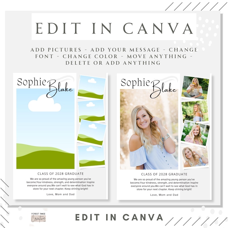 Editable Yearbook Ad Templates | Full, Half & Quarter Page | Graduation ...