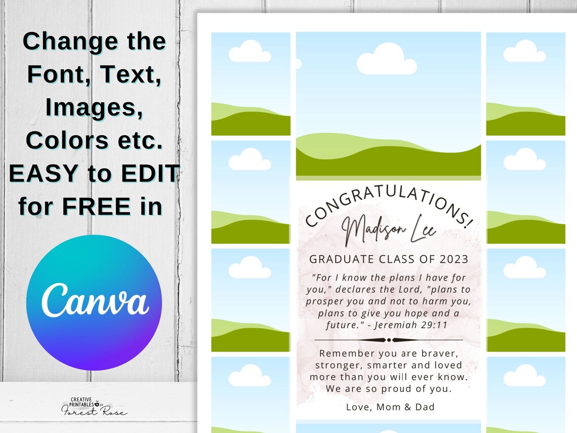 SENIOR YEARBOOK AD Template, Full Page Graduation , Editable, High ...