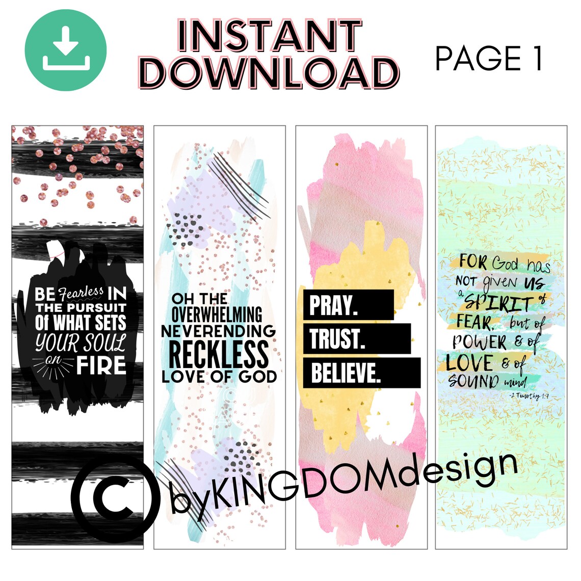 Printable Faith-filled Bookmarks With Scripture and - Etsy