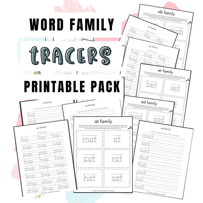Word Family Tracing Printable Pack - Etsy