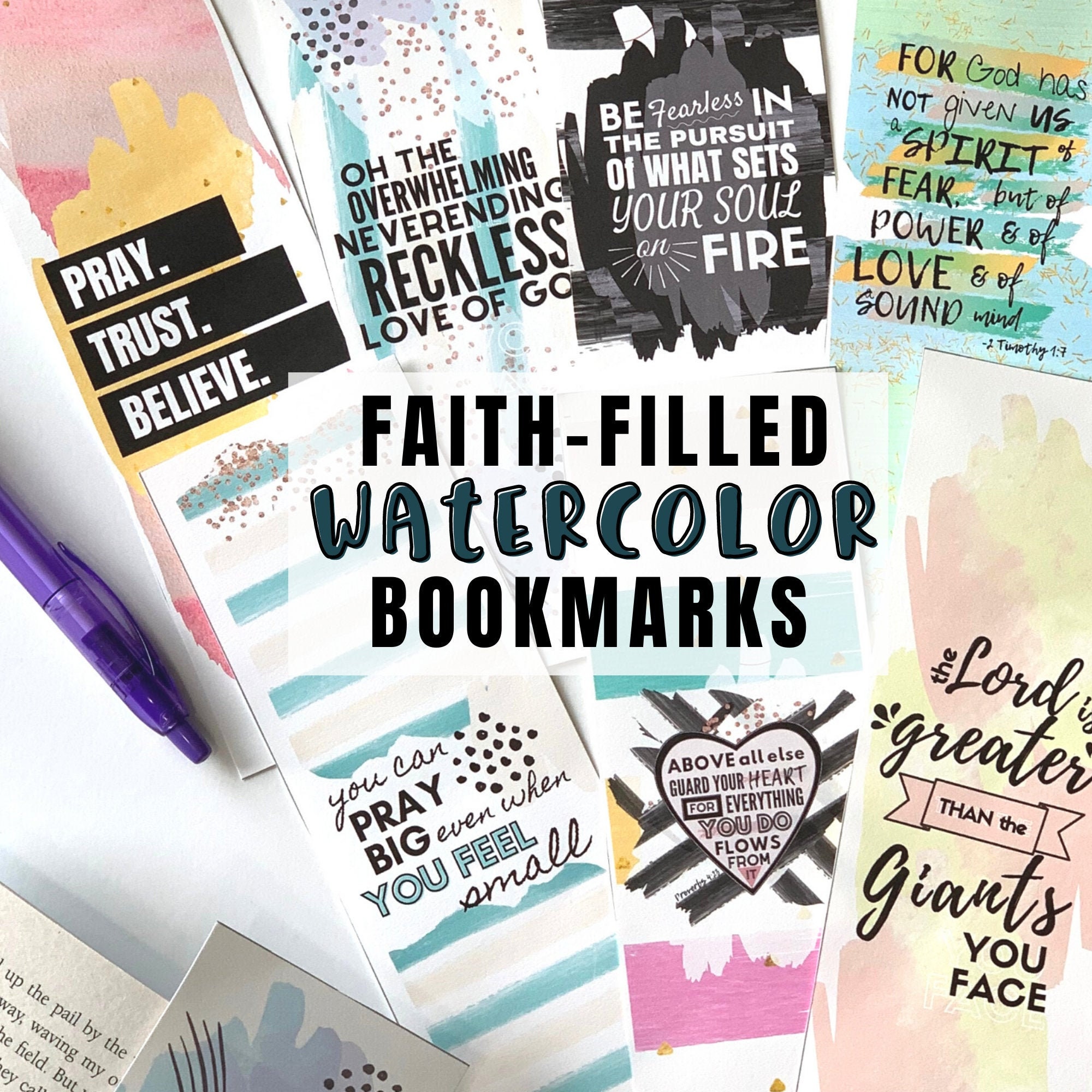 Printable Faith-filled Bookmarks With Scripture and Inspirational ...