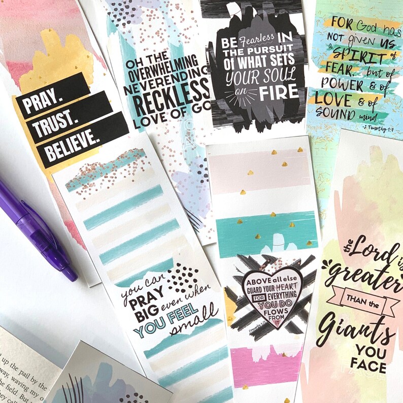 Faith Scripture Bookmarks: Inspirational Quote Prints (PDF & JPEG) - Etsy