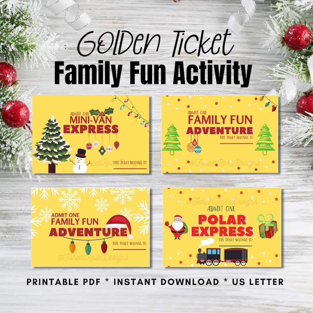 Printable Golden Ticket Christmas Adventure | Family Christmas ...