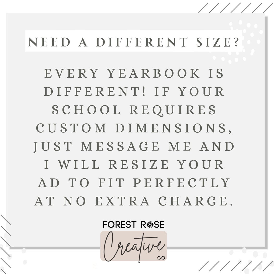 Editable HALF PAGE Yearbook Ad, DIY Personalized High School Grad ...