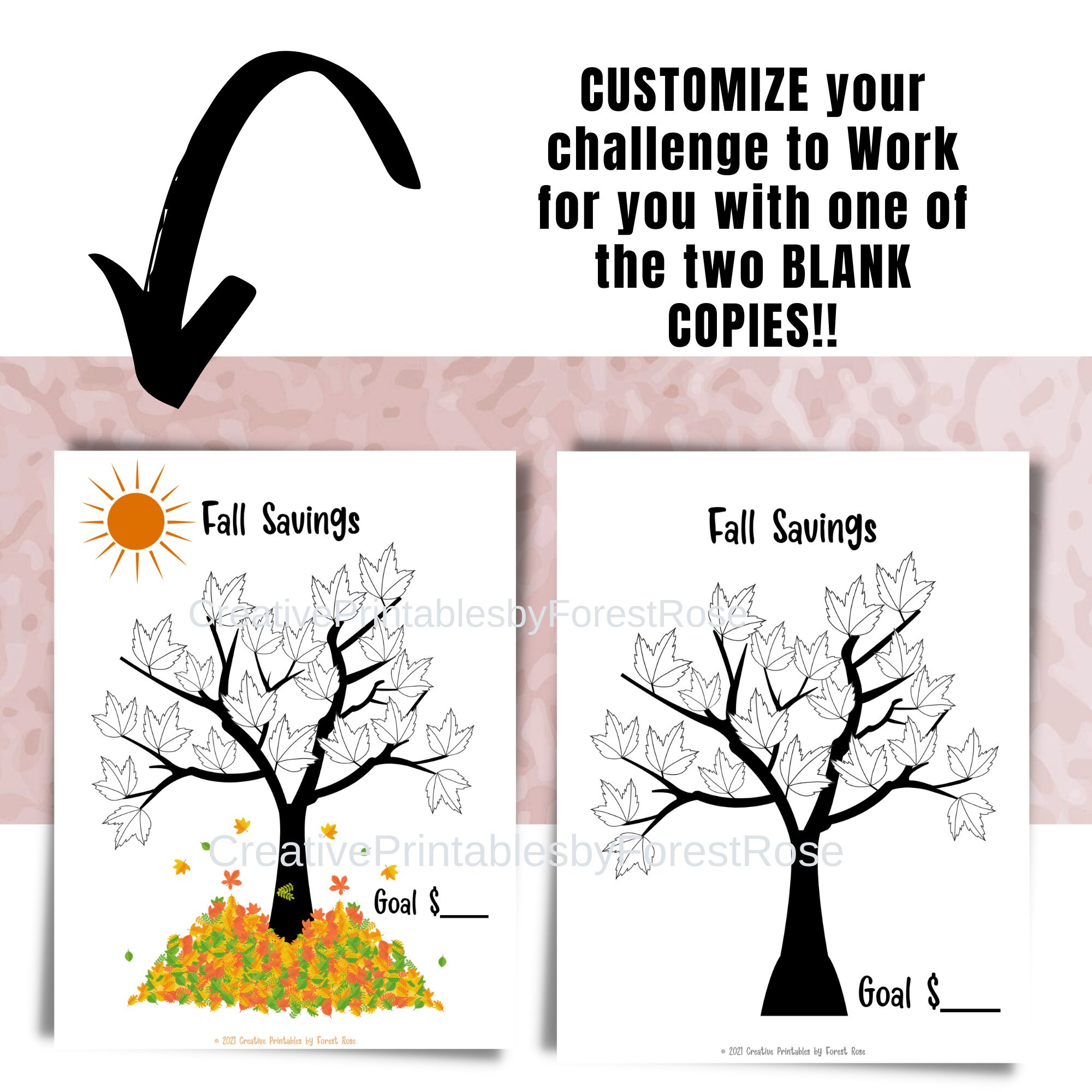 Fall Savings Challenge Printable, Fall Saving Tips Tracker, Savings ...